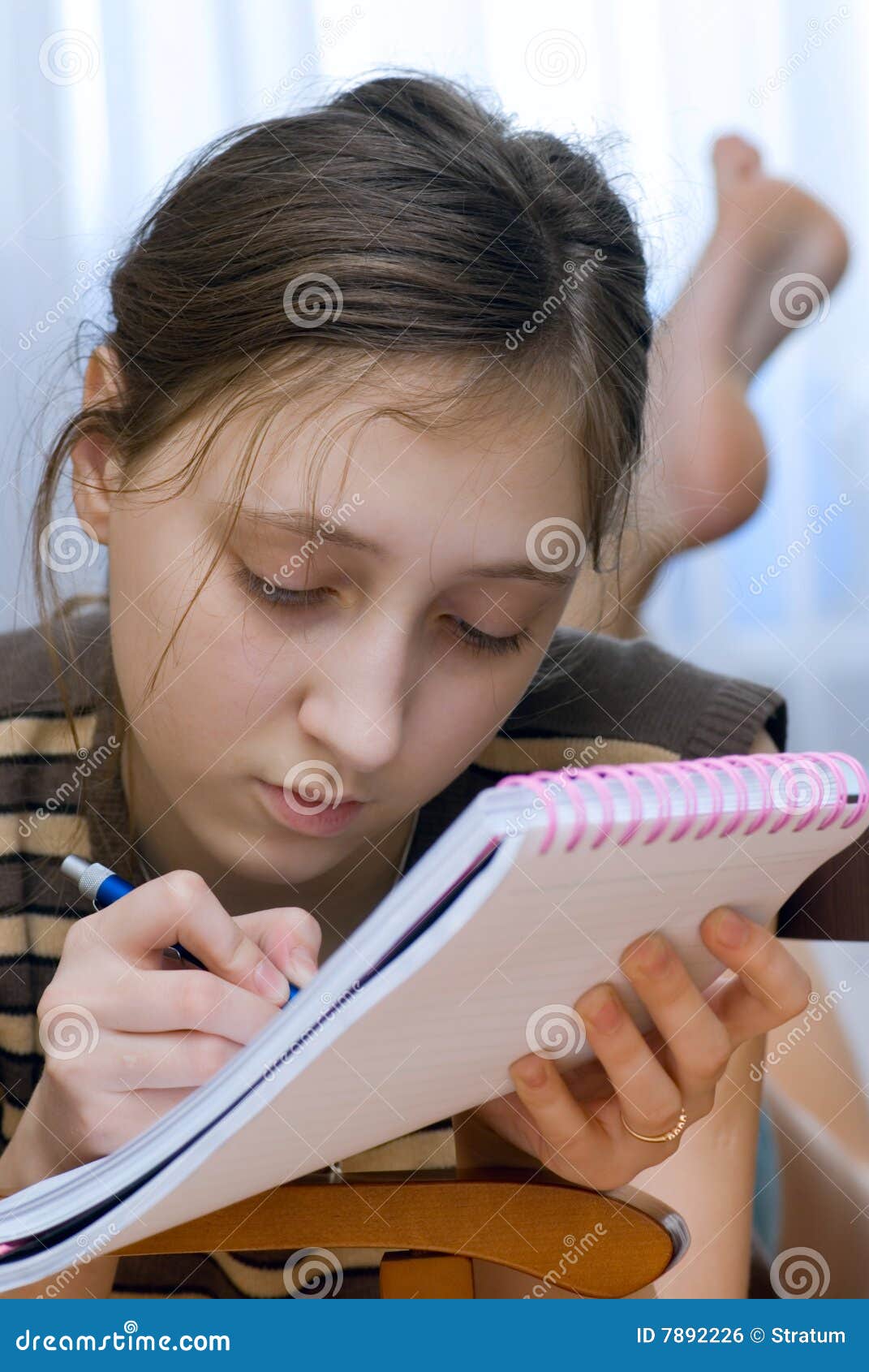 Girl writing stock photo. Image of schoolgirl, education - 7892226