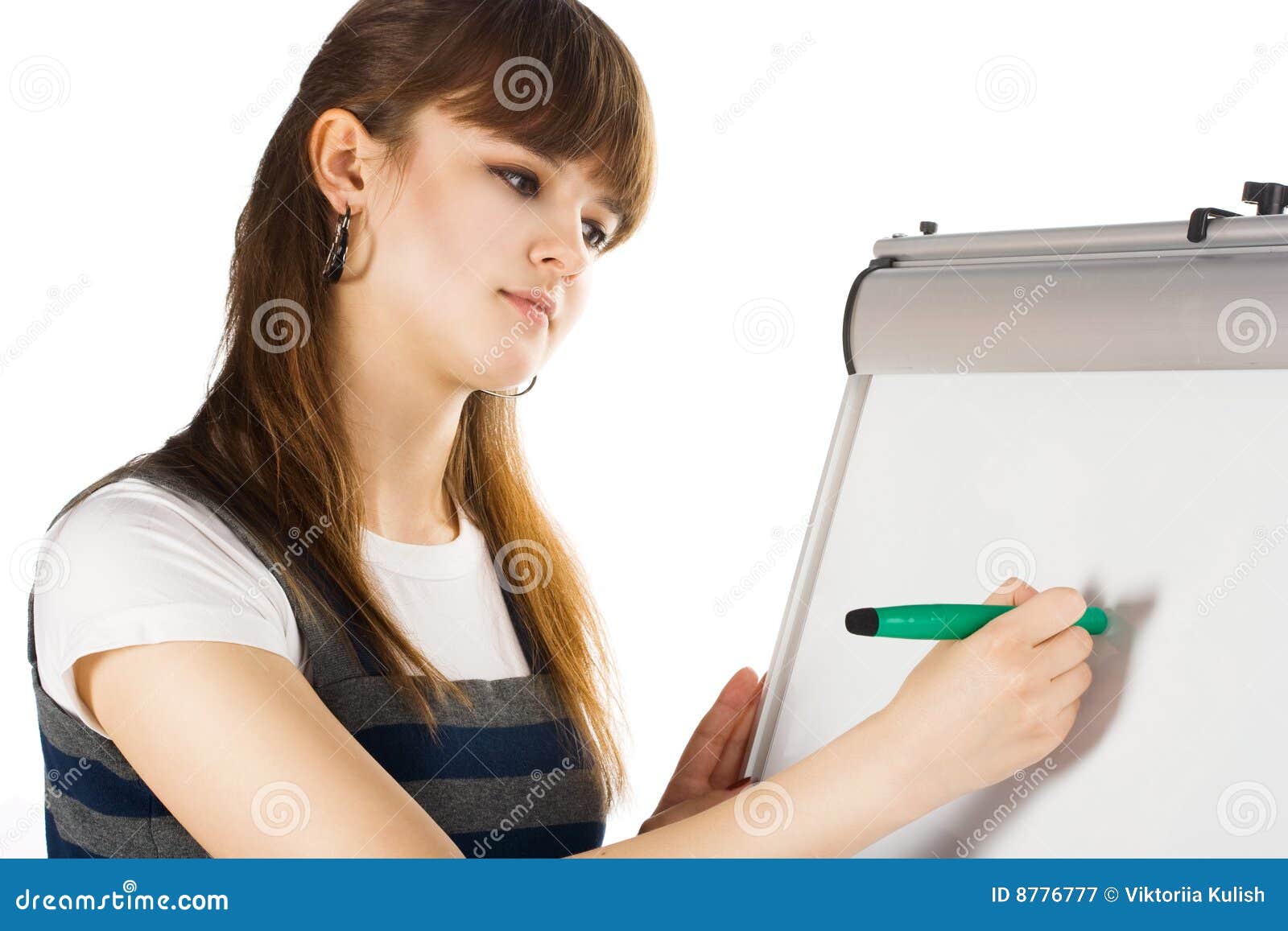 Girl writing stock image. Image of draw, education, lady - 8776777