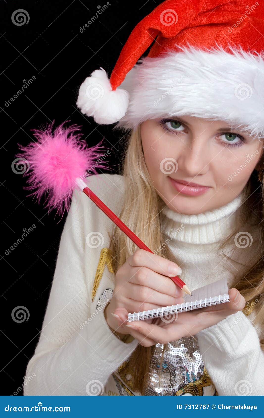 Girl Writing a Christmas Wish List Stock Image - Image of hands, pencil ...