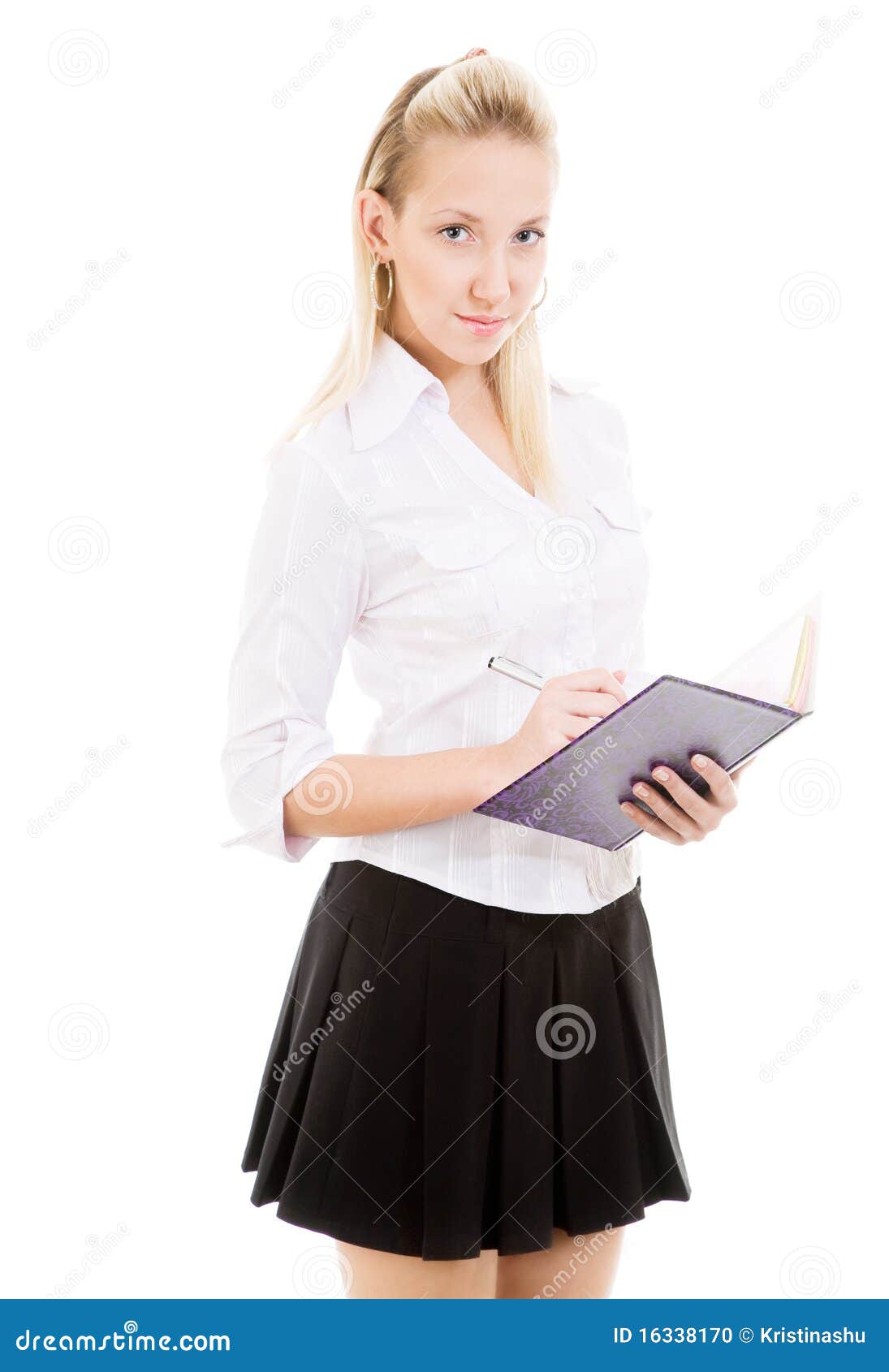 Girl Writing in Diary/copybook Stock Photo - Image of high, beauty ...