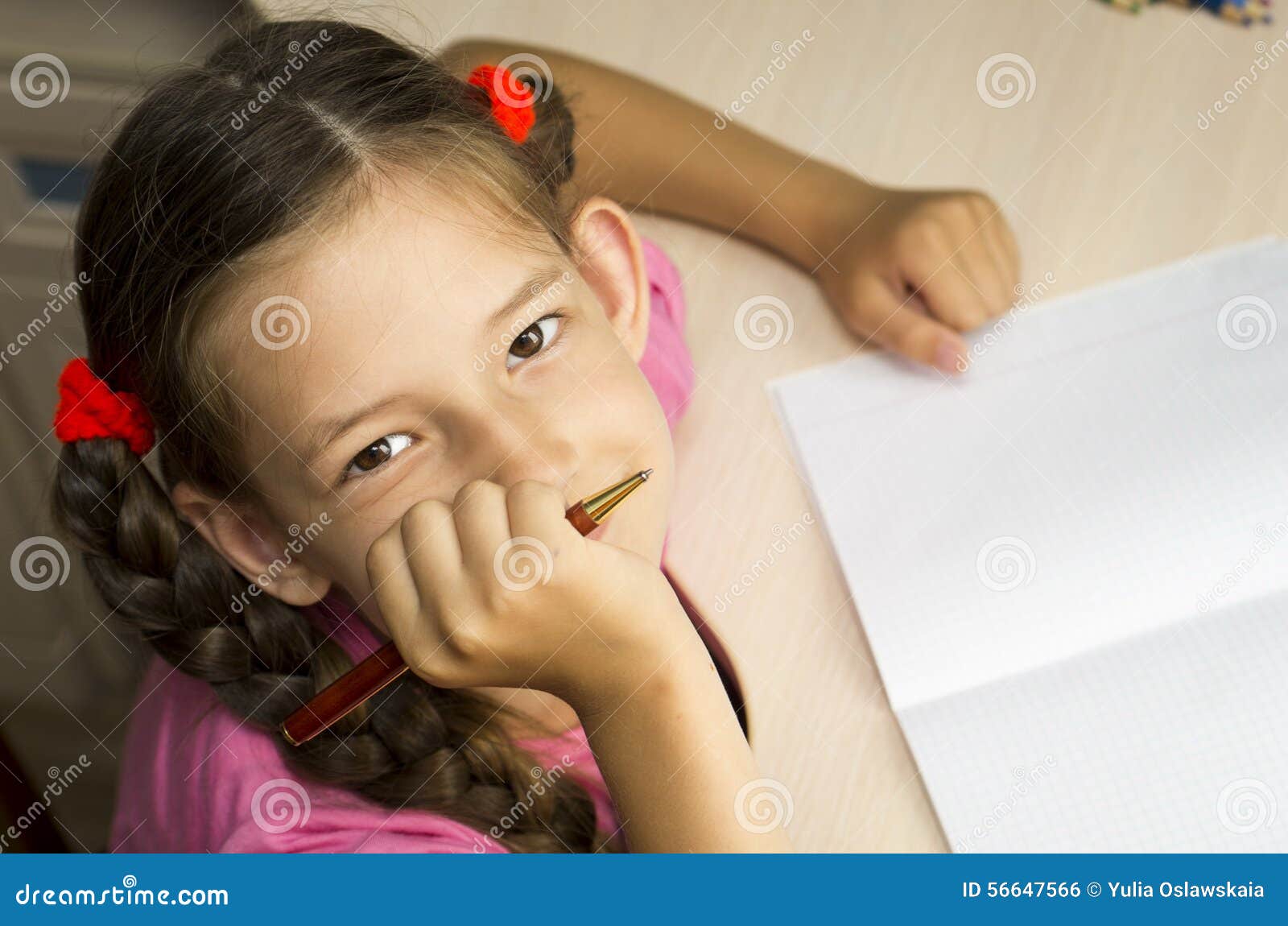 Girl writing stock photo. Image of cheerful, attractive - 56647566