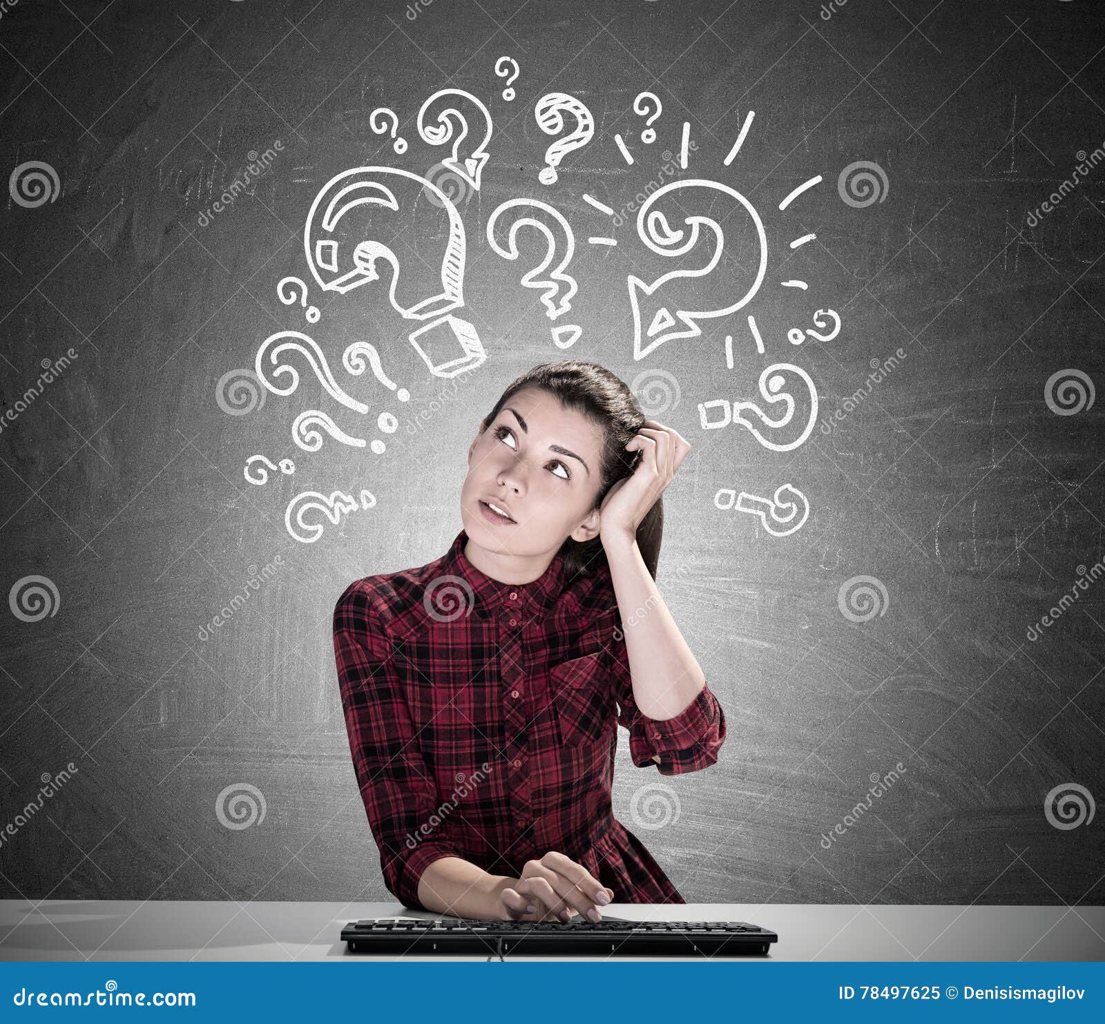 Girl Writing Her First Computer Program Stock Image - Image of doodle ...