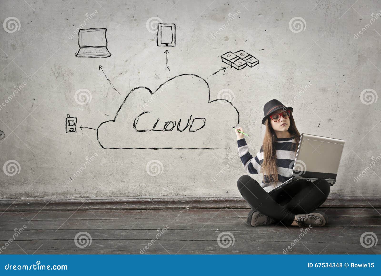 Girl Writing about Internet Stock Photo - Image of designing, site ...