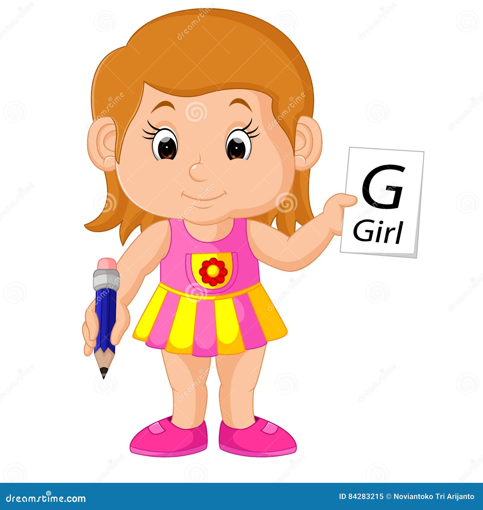 Girl Writing Letter Cartoon Illustration | CartoonDealer.com #220378492