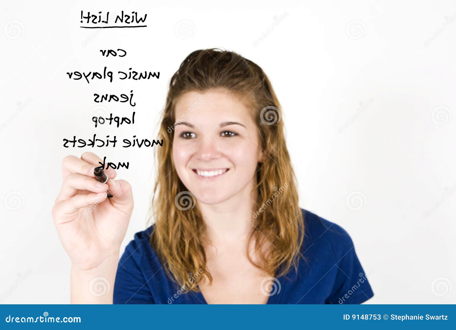 Girl writing list stock image. Image of dream, teenager - 9148753