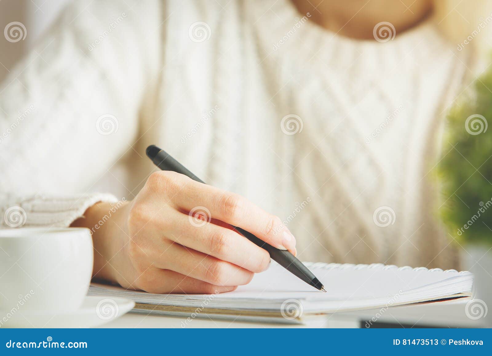 Girl writing in notepad stock image. Image of learning - 81473513