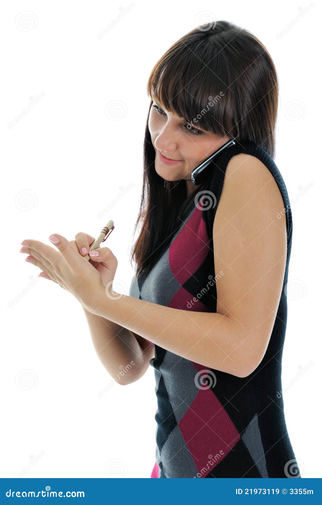 Girl, writing notes stock image. Image of young, organizer - 21973119