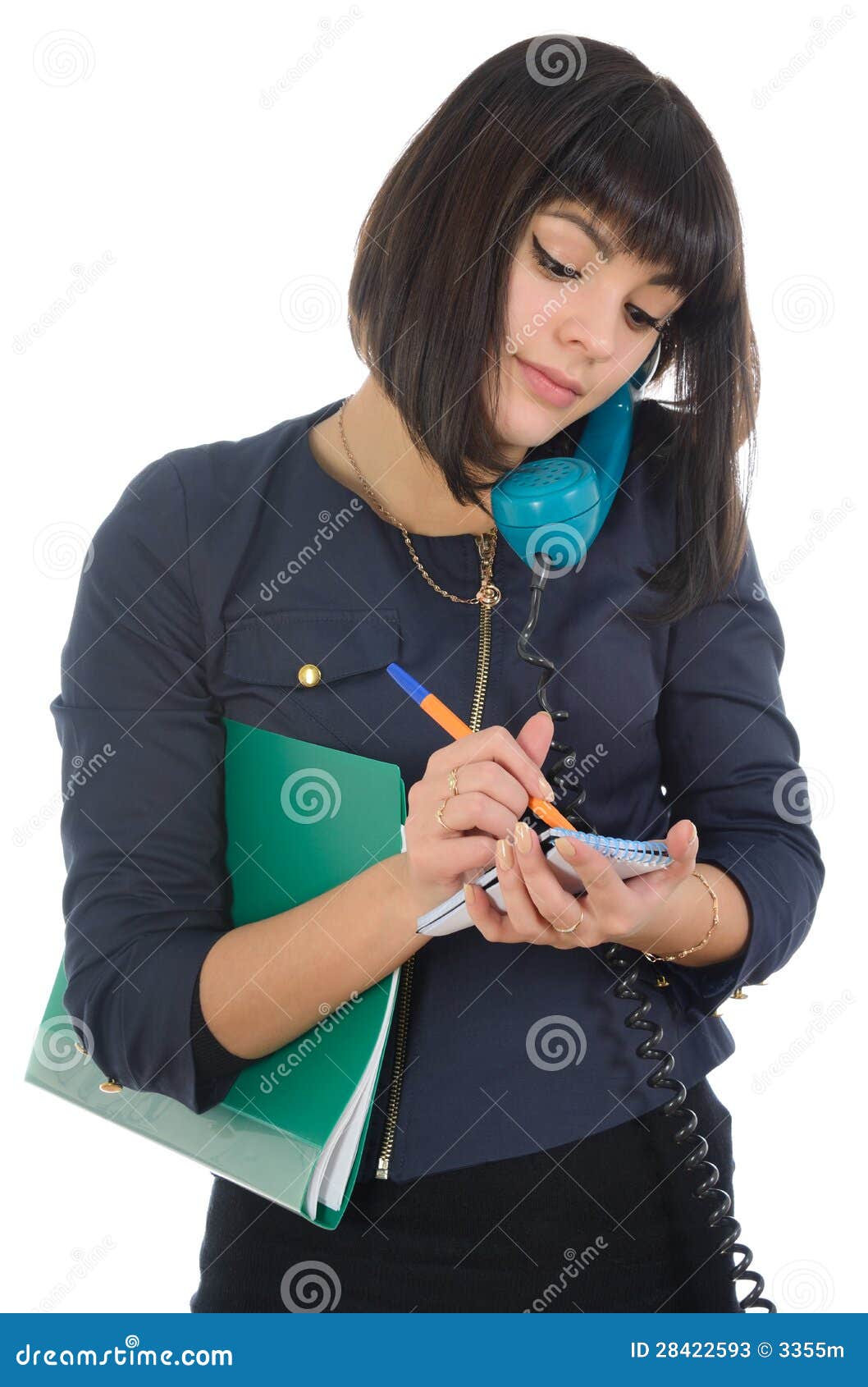 Girl, writing notes stock image. Image of attractive - 28422593