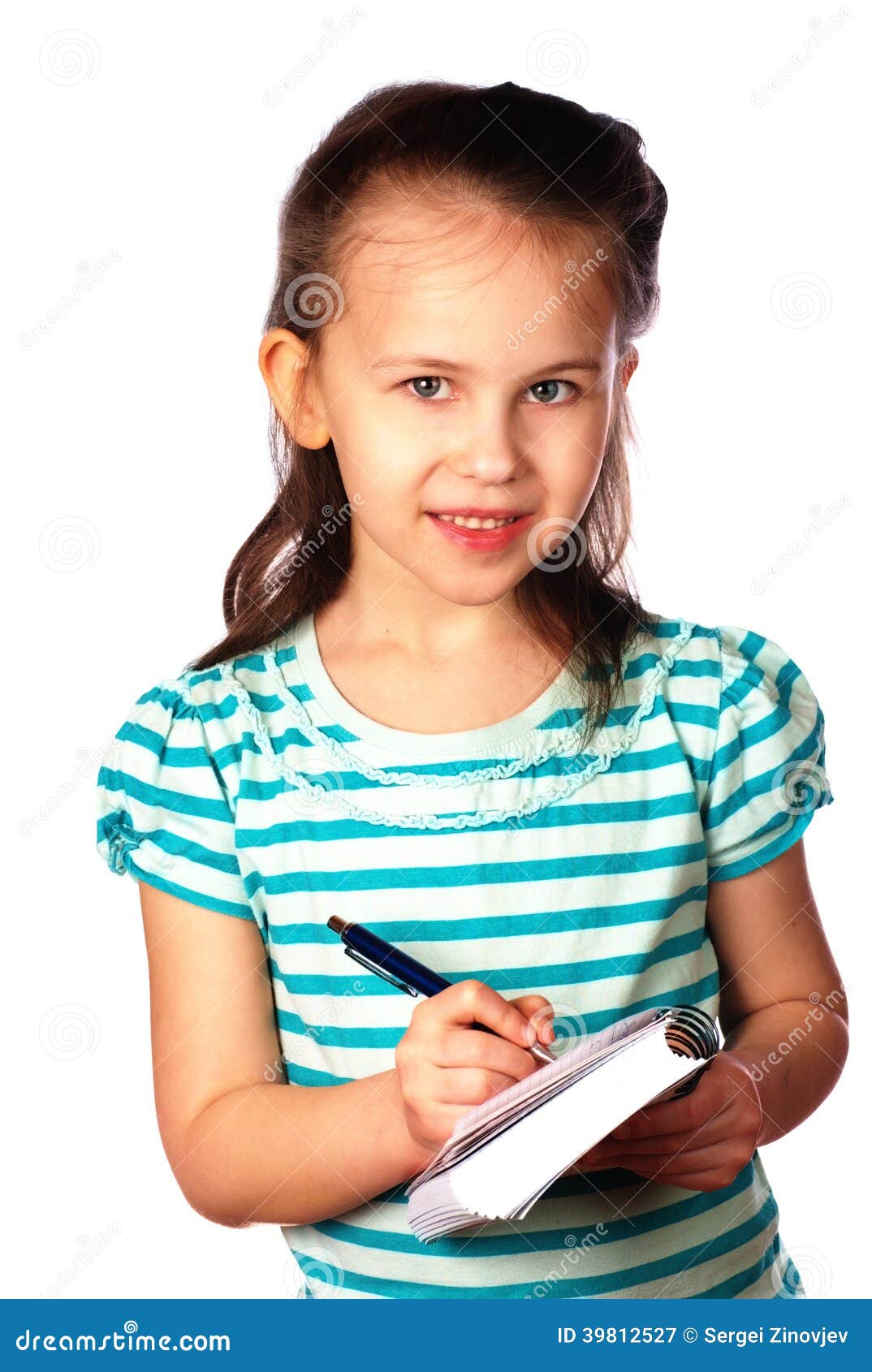 Girl writing notes stock image. Image of child, happiness - 39812527