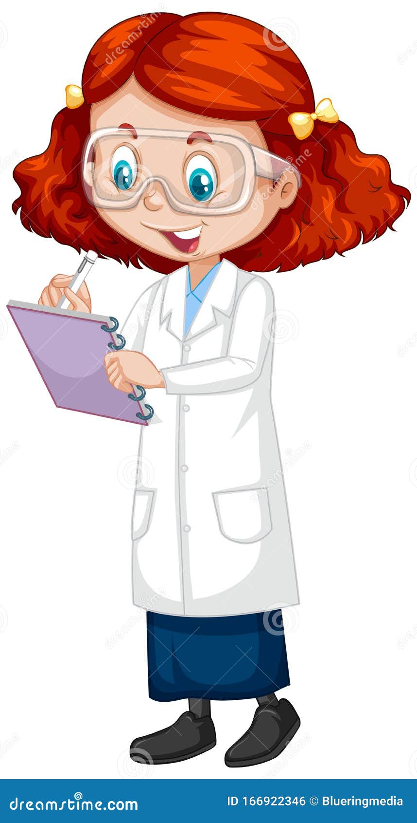 Girl Writing Notes on White Background Stock Vector - Illustration of ...