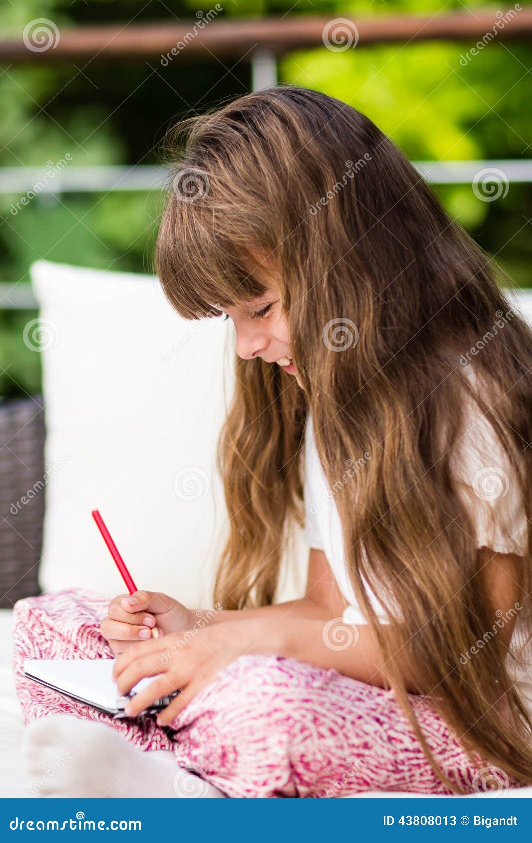 Girl writing notes stock image. Image of smiling, girl - 43808013