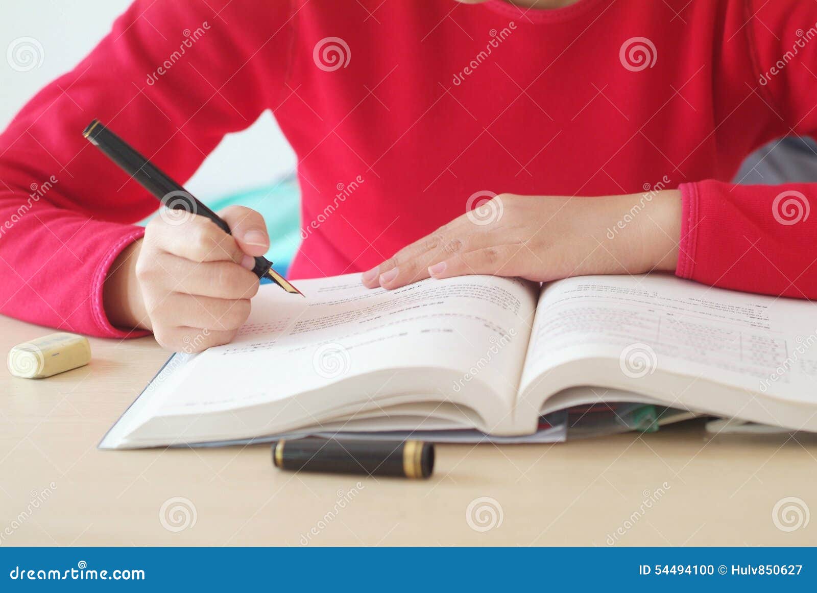Girl writing for study stock photo. Image of communications - 54494100