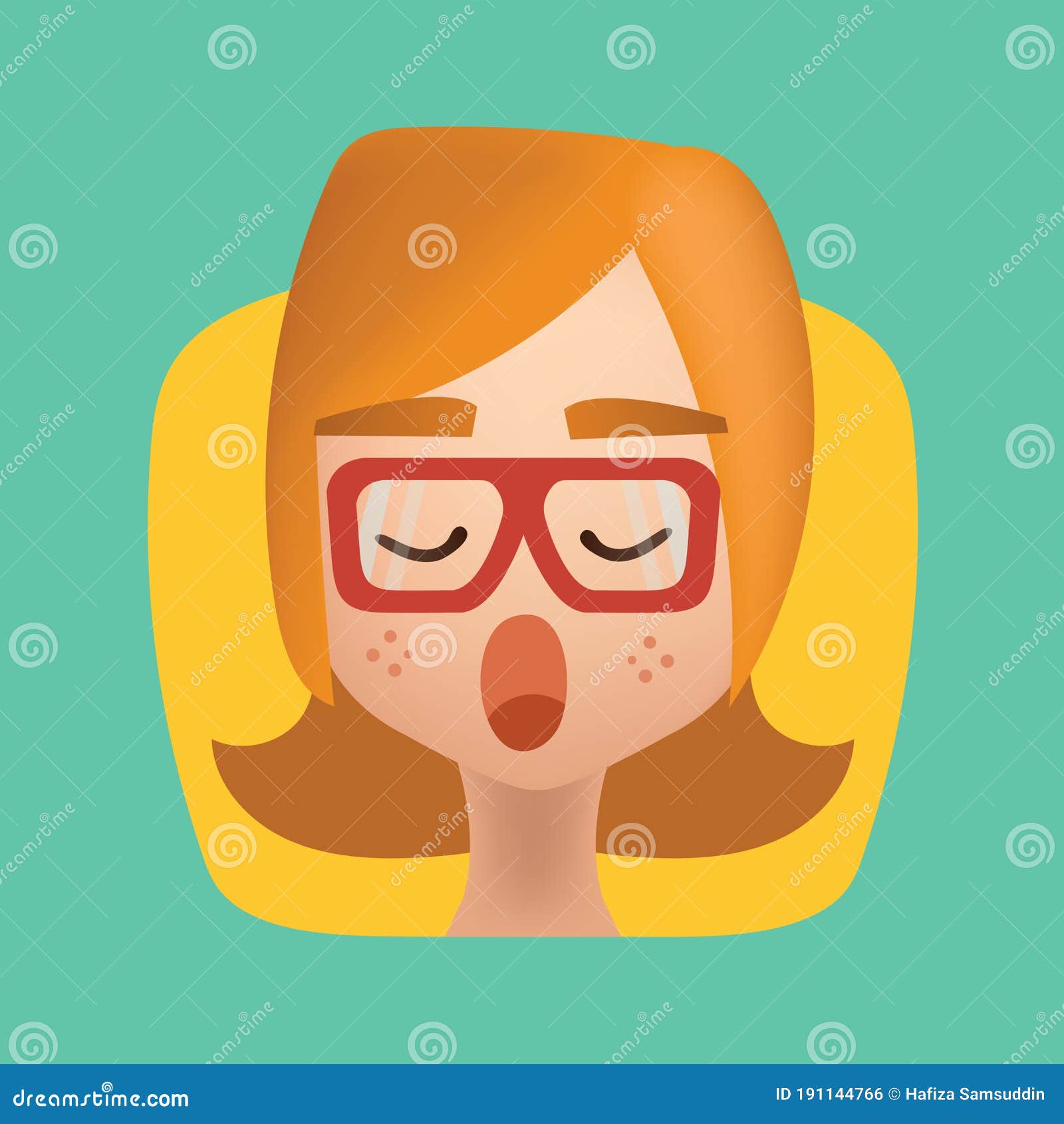 Girl Yawning. Vector Illustration Decorative Design Stock Vector ...