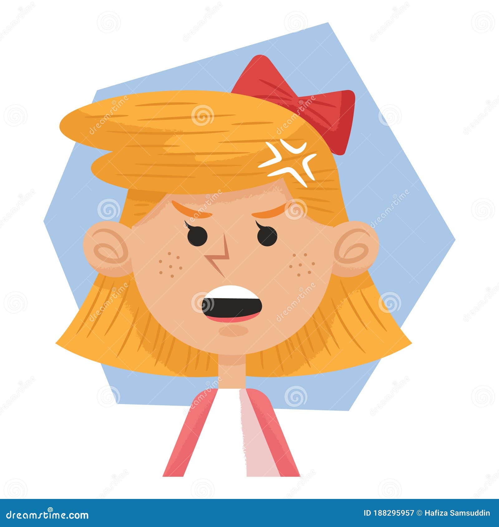 Girl Yelling Angrily. Vector Illustration Decorative Design Stock ...