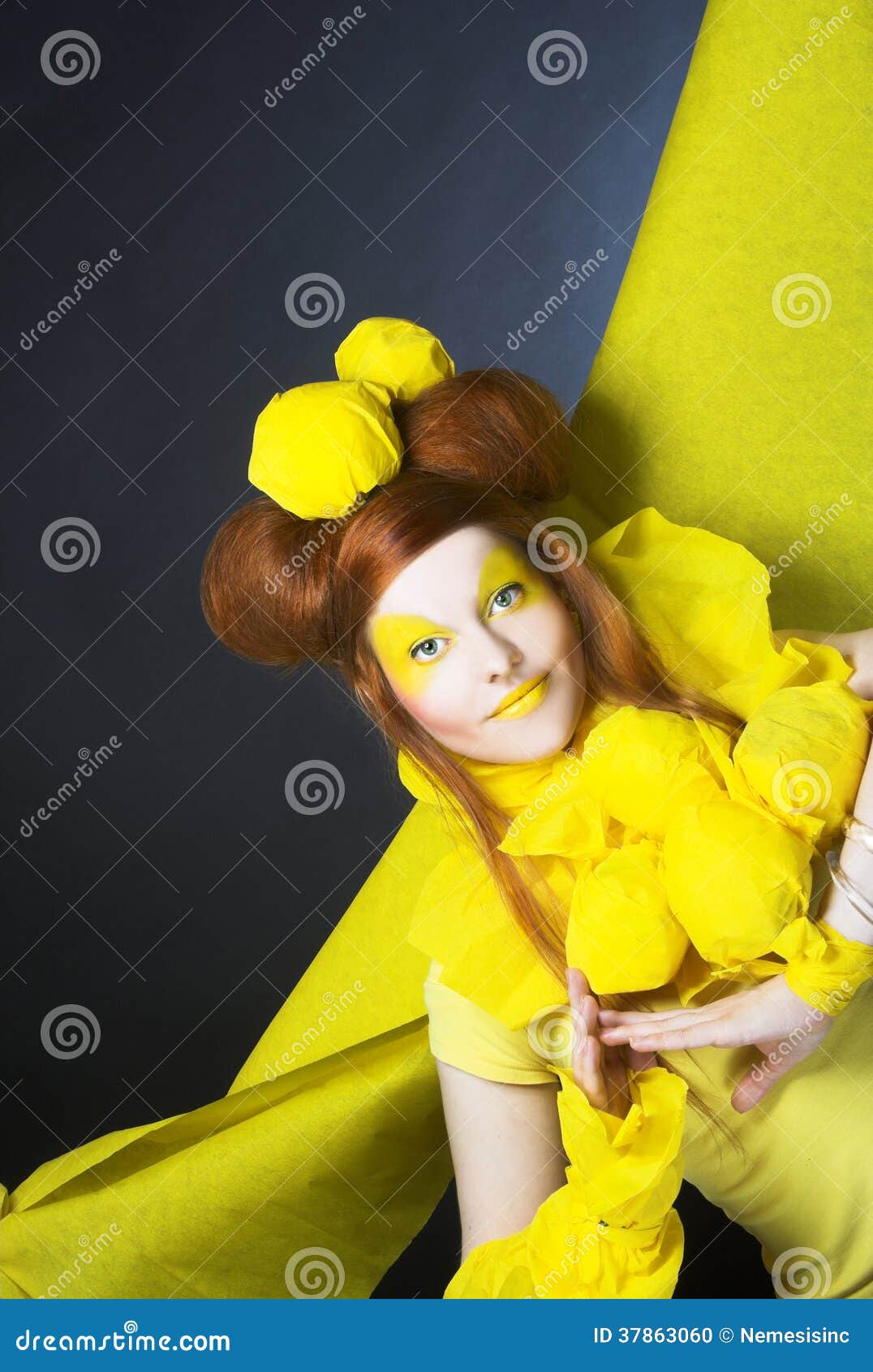 Girl in yellow. stock photo. Image of colorful, design - 37863060