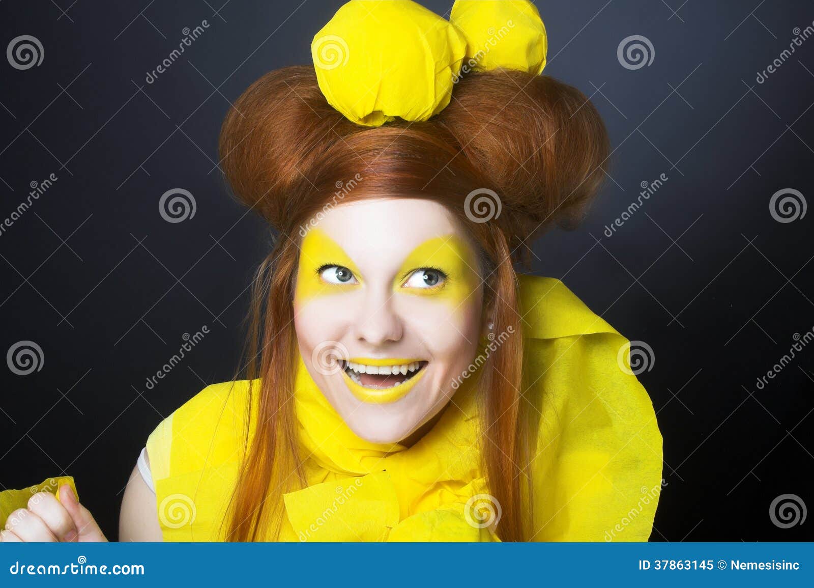 Girl in yellow. stock image. Image of fashion, creativity - 37863145