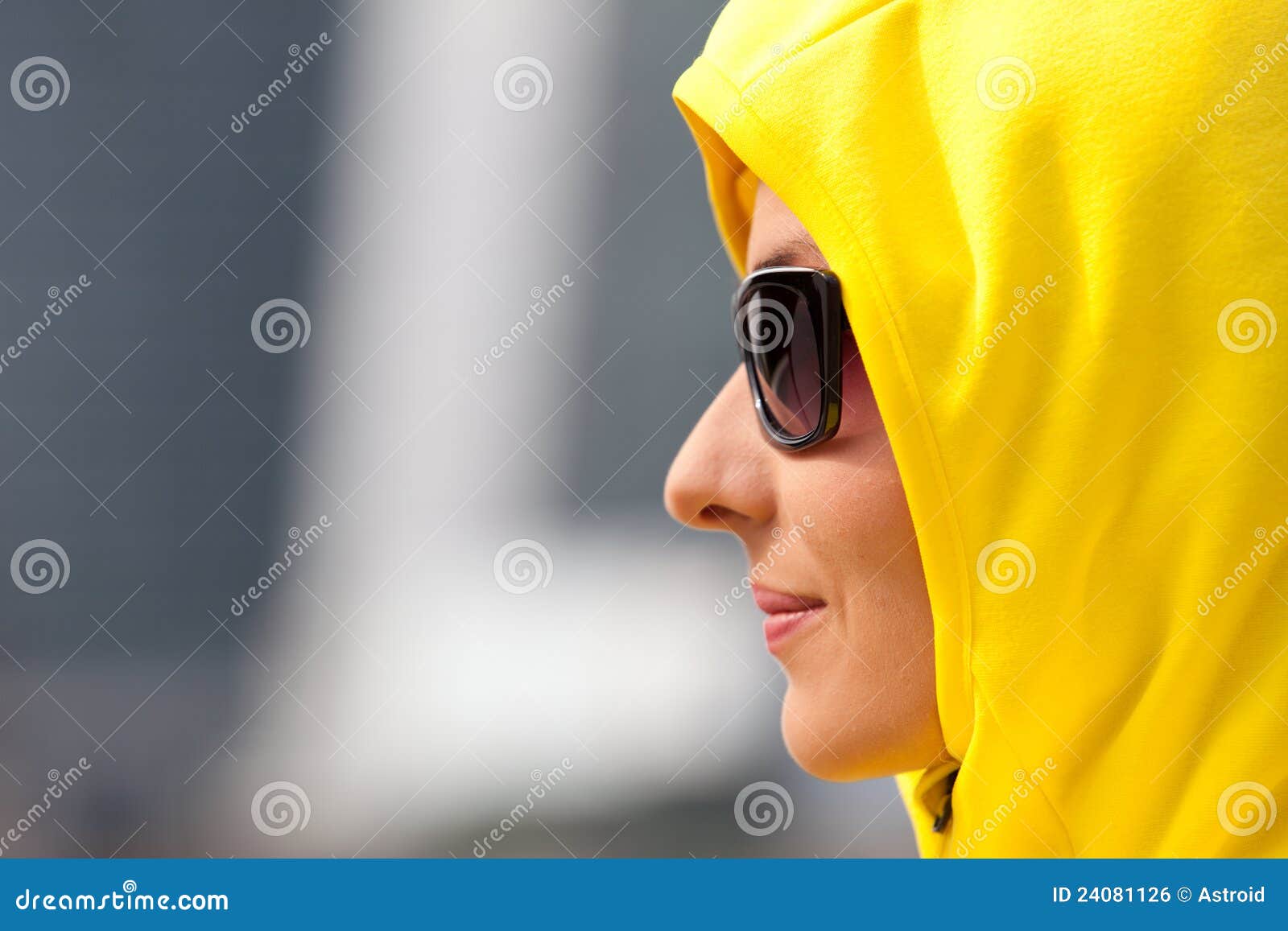 Girl in a yellow hood stock photo. Image of lovely, fashion - 24081126