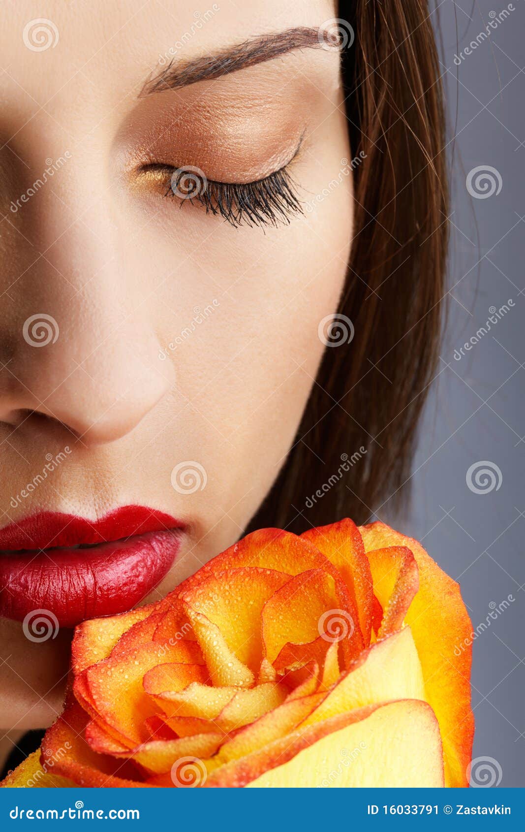 Girl with yellow rose stock image. Image of studio, people - 16033791