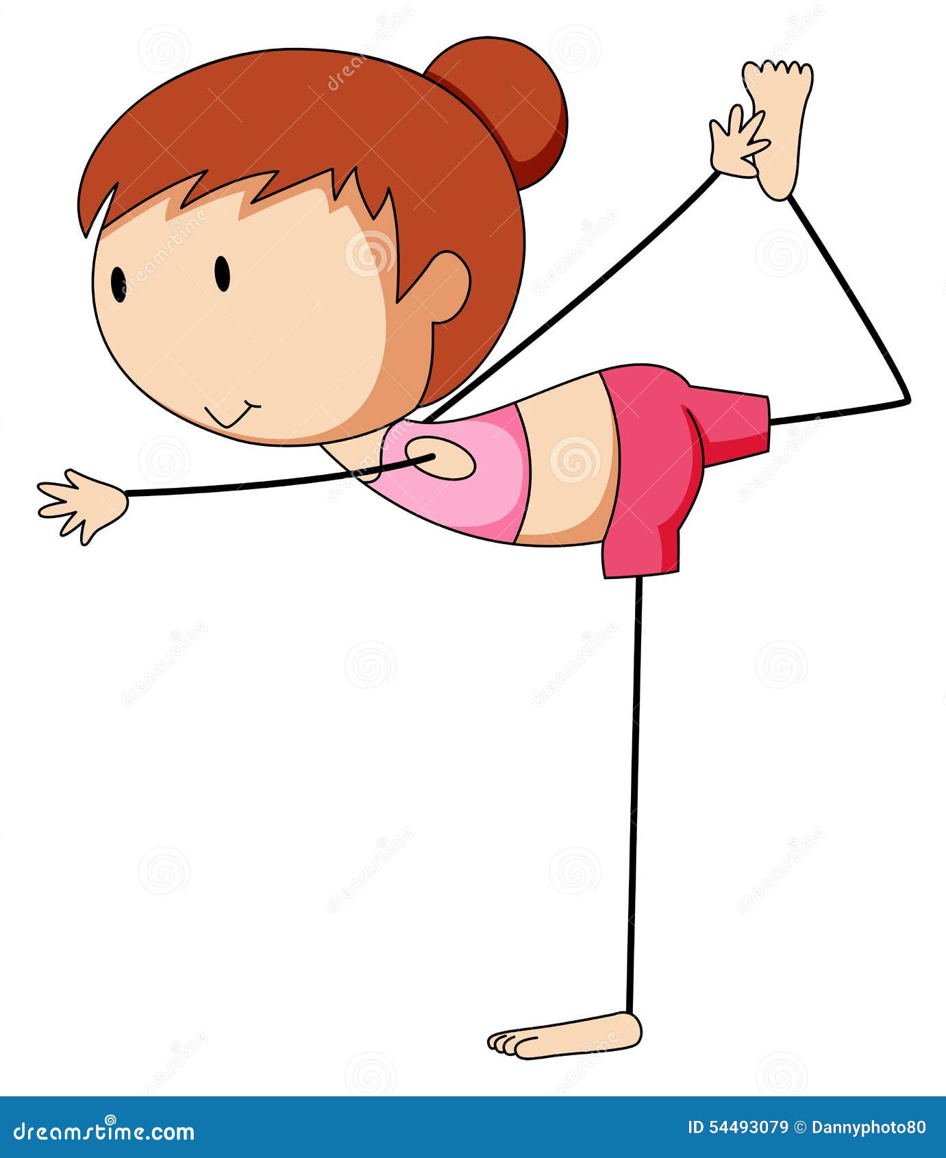 Girl and Yoga stock vector. Illustration of simple, exercising - 54493079