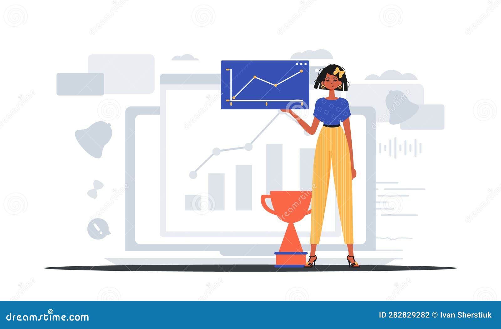 The Girlfriend Holds a Chart with Plus Dynamics in His Hand . Digital ...