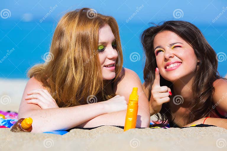 Girlfriends on the beach stock photo. Image of girlfriend - 32073780