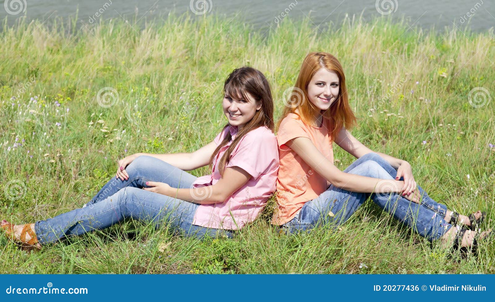 Girlfriends at Countryside. Stock Photo - Image of european, jeans ...