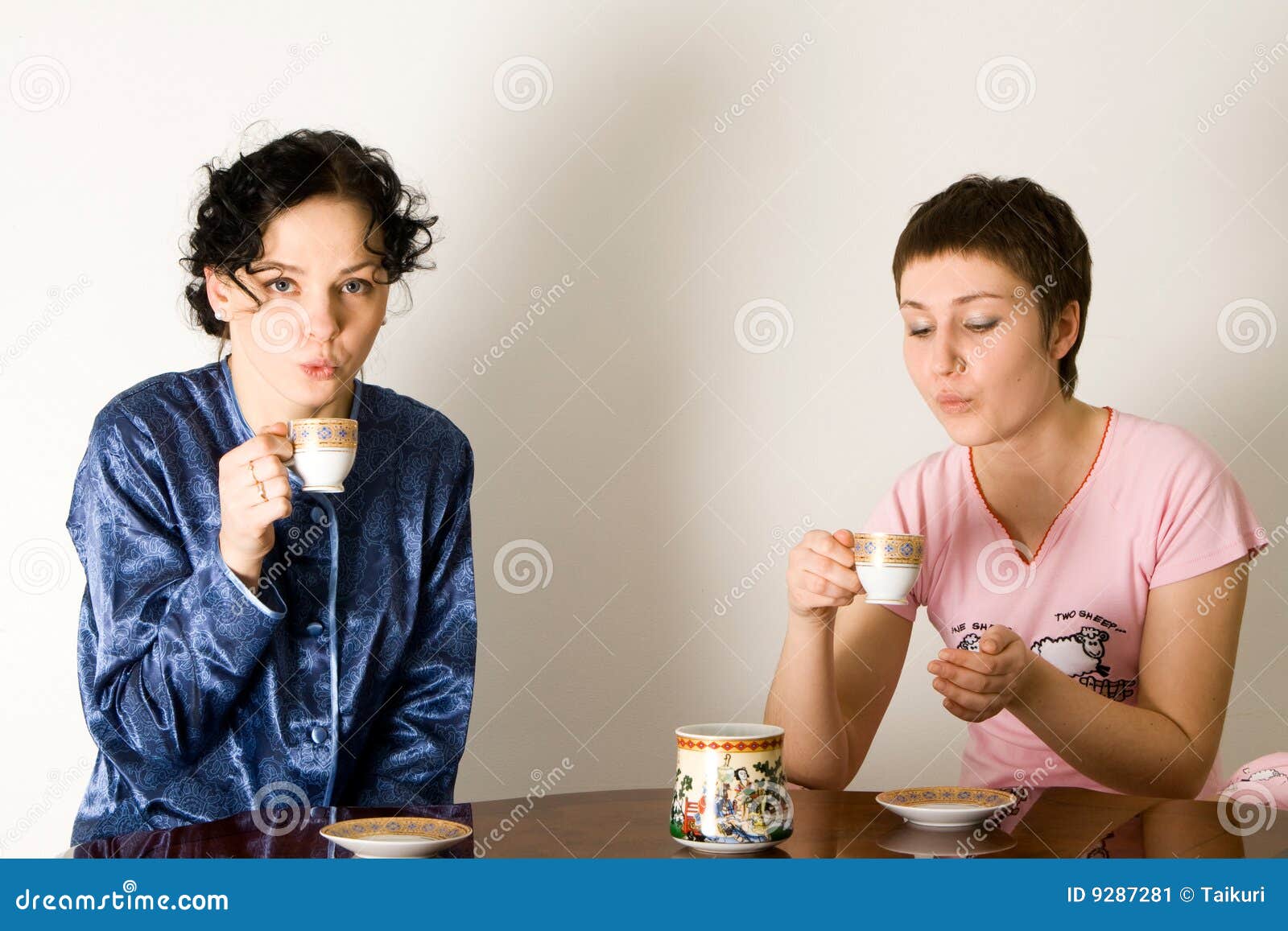 Girlfriends Drinking Tea stock image. Image of camera - 9287281