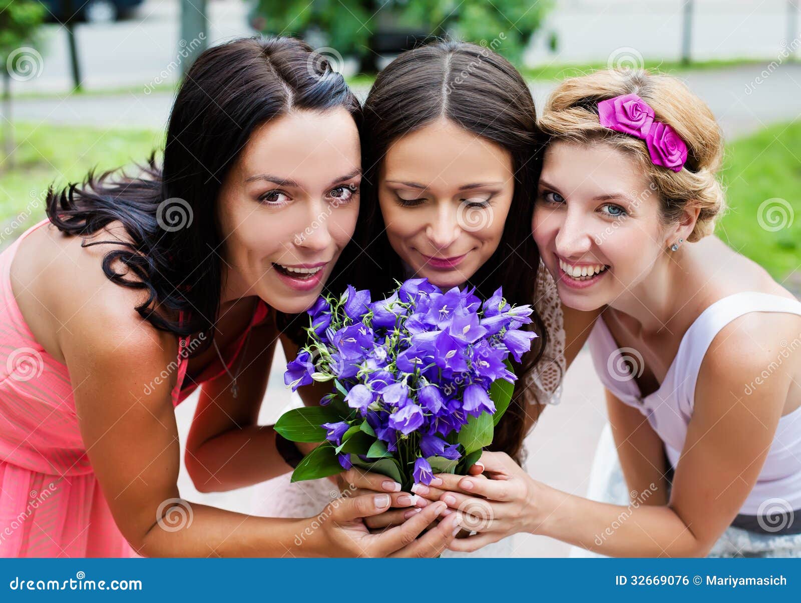 Girlfriends Having Fun in the Park Stock Photo - Image of holiday ...