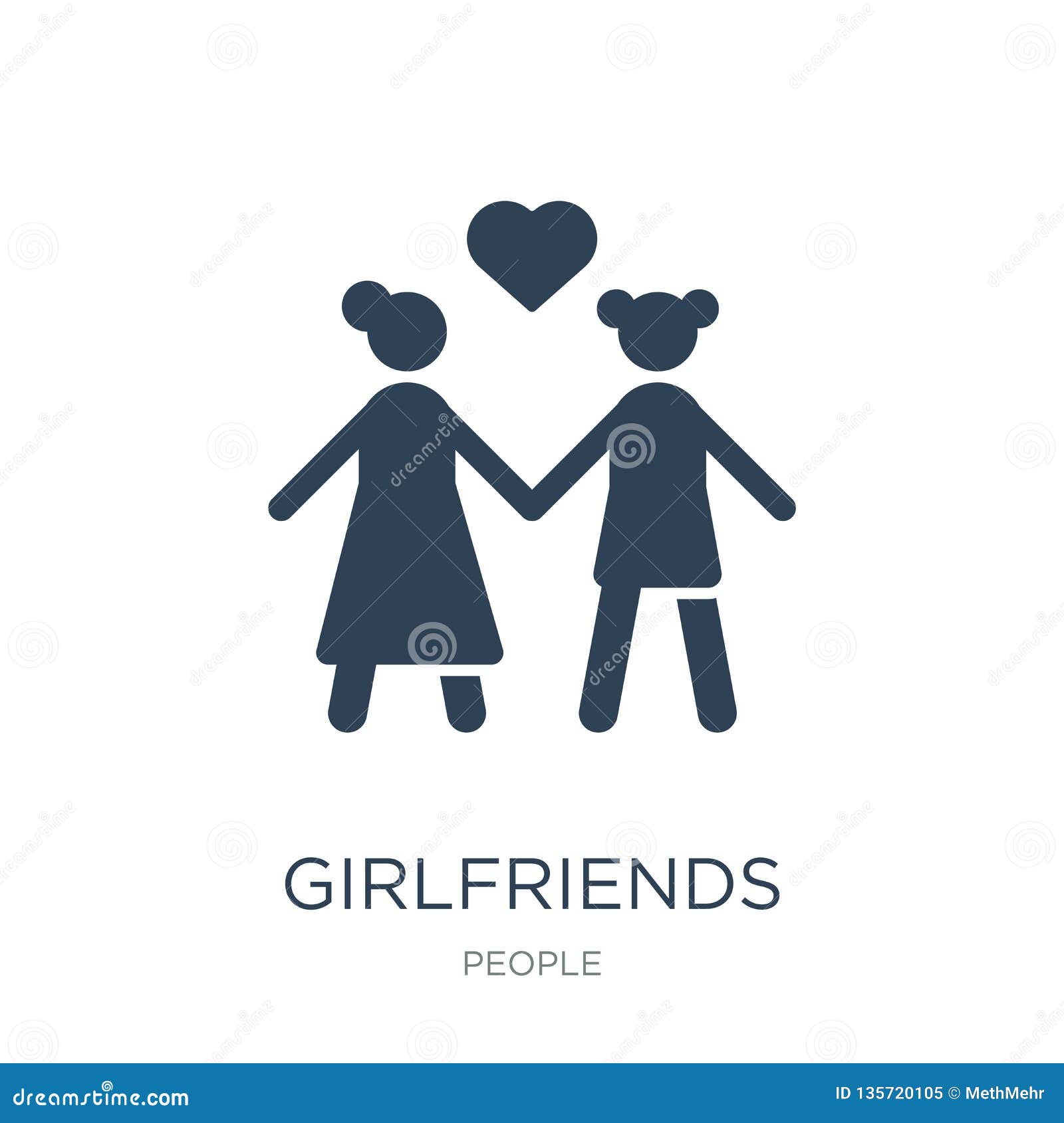 Girlfriends Icon In Trendy Design Style Girlfriends Icon Isolated On