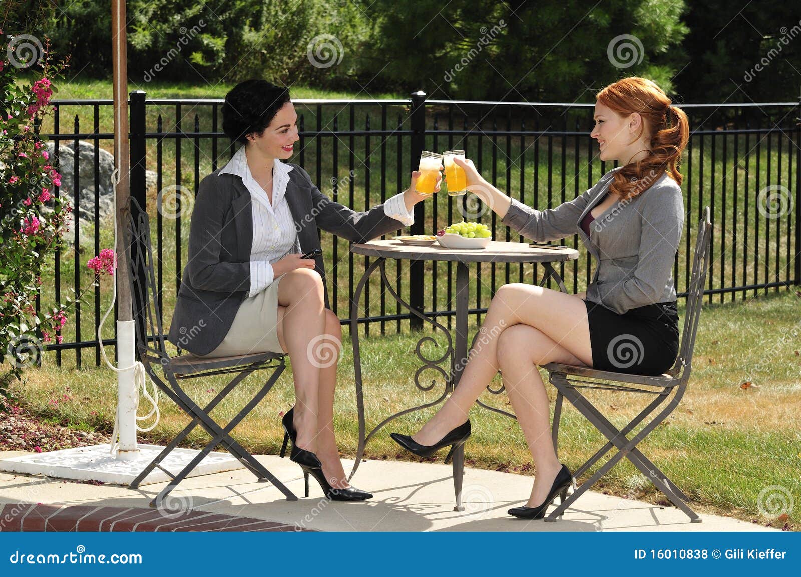 Girlfriends on a Lunch Break Stock Photo - Image of outside, cheerful ...