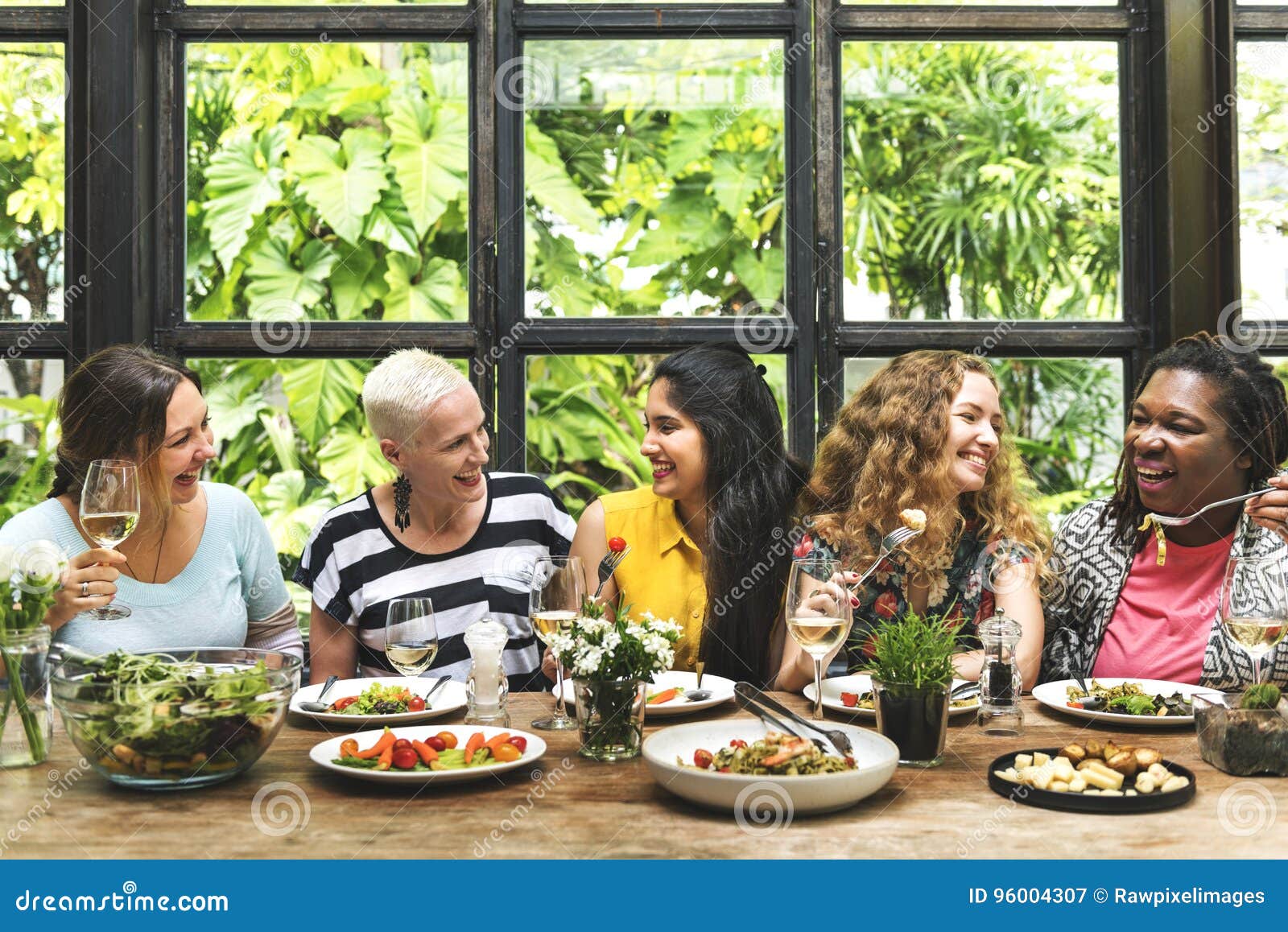 Girlfriends Meet Up Hangout Dining Concept Stock Image - Image of ...