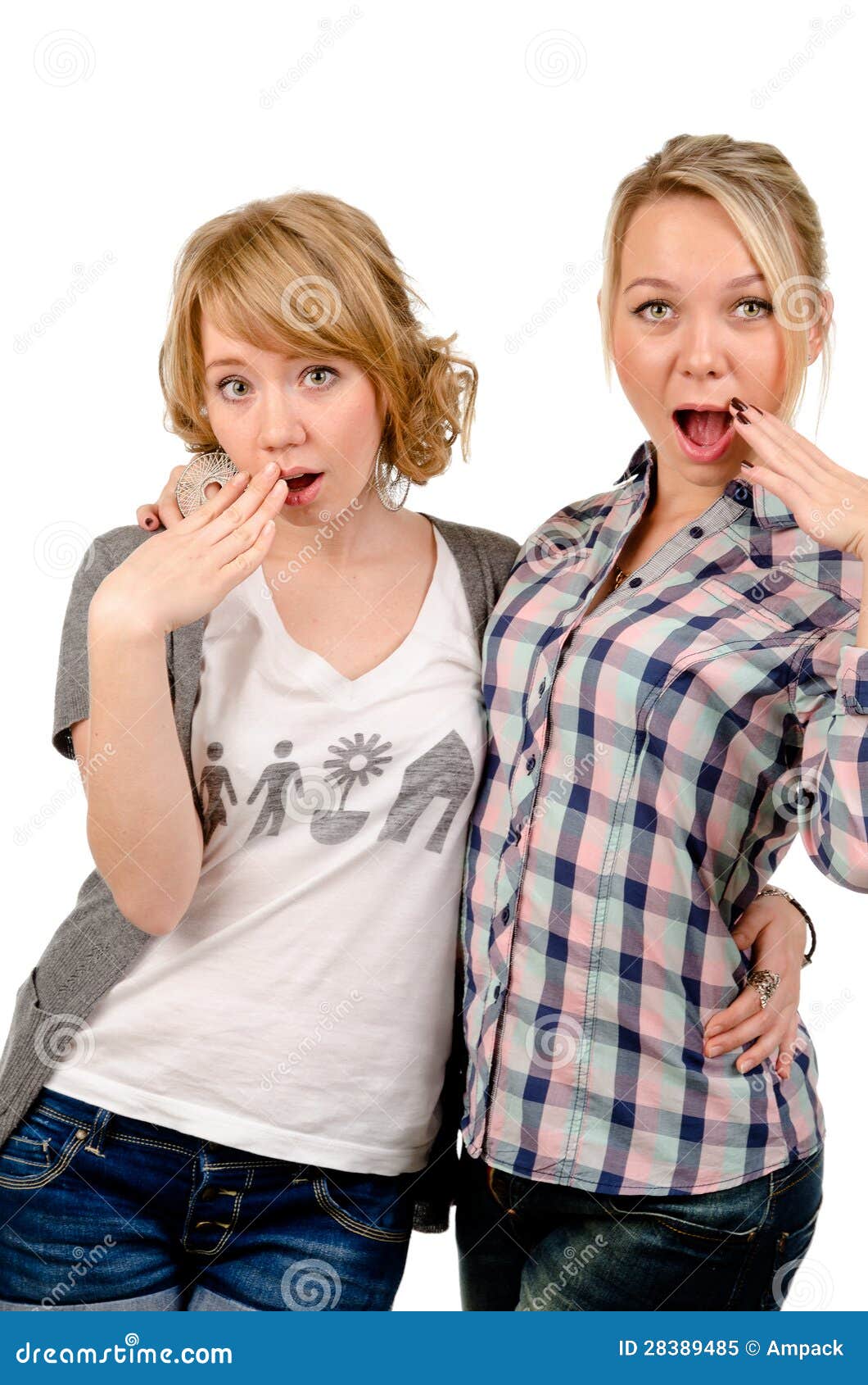 Girlfriends mocking stock image. Image of people, female - 28389485
