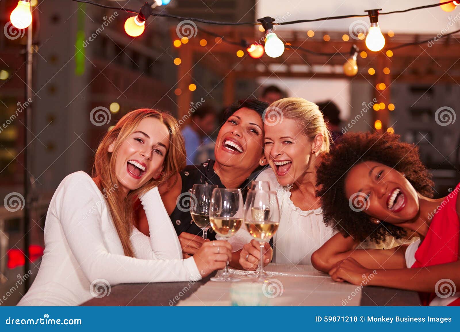 Girlfriends at Rooftop Party Stock Photo - Image of friendship ...