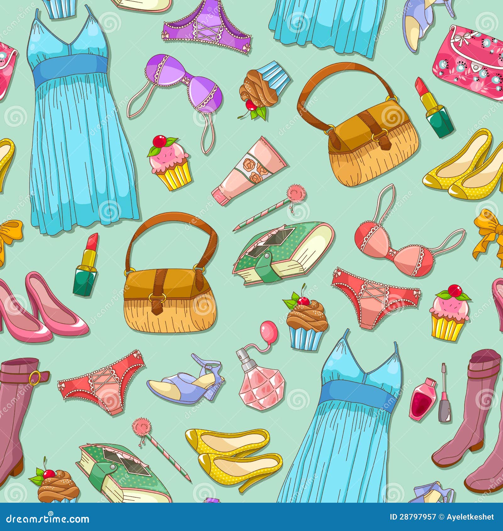 Girlish pattern stock vector. Illustration of feminine - 28797957