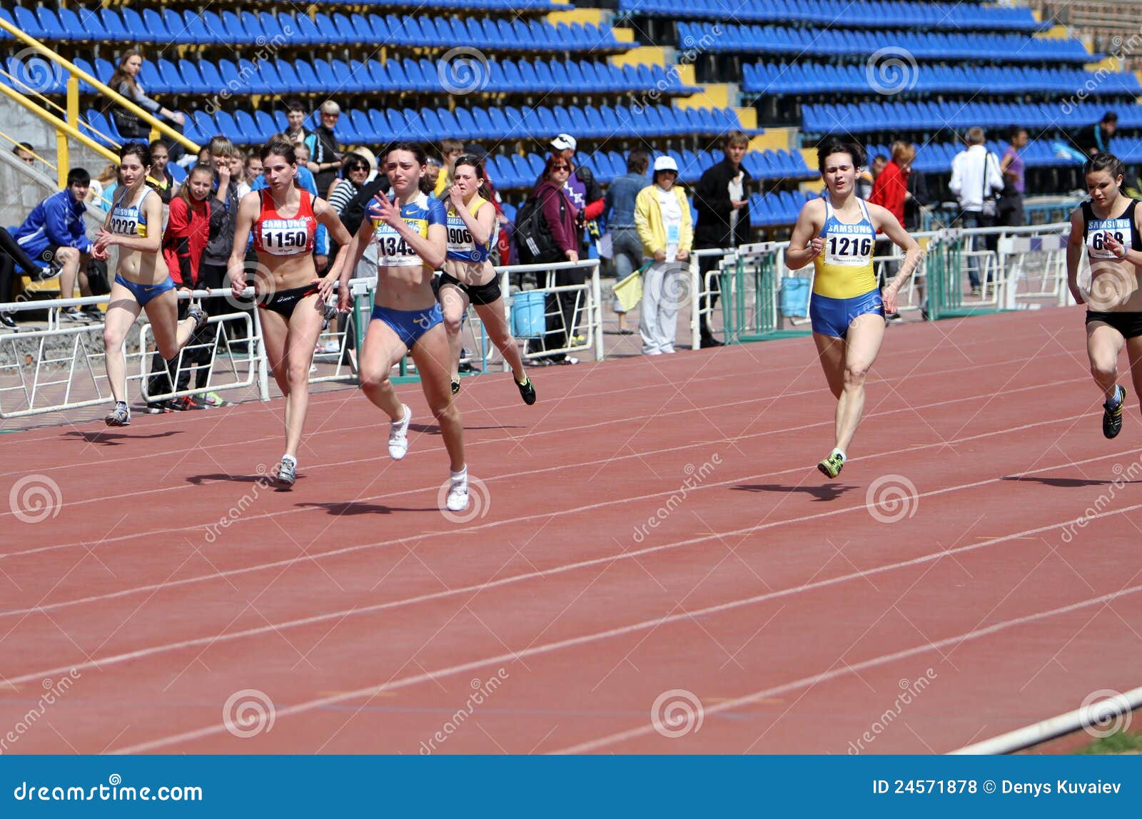 Girls on the 100 Meters Race Editorial Stock Photo - Image of fitness ...