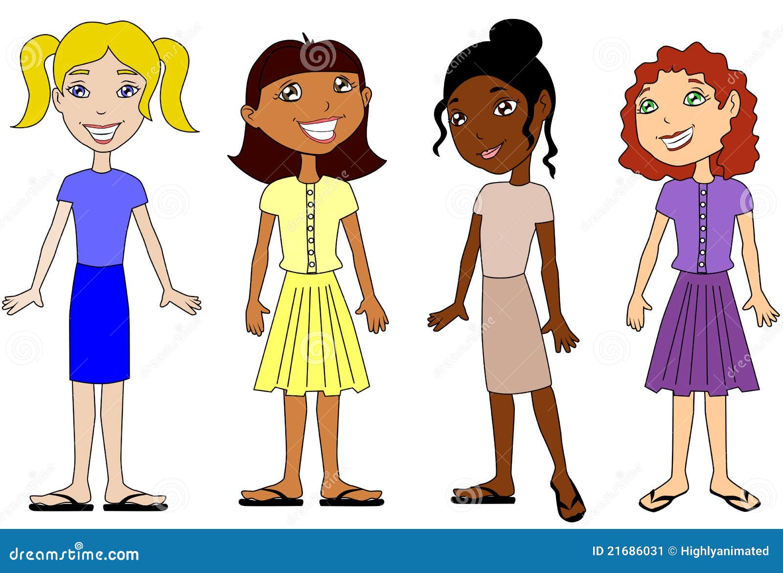 Girls Around the World stock illustration. Illustration of background ...