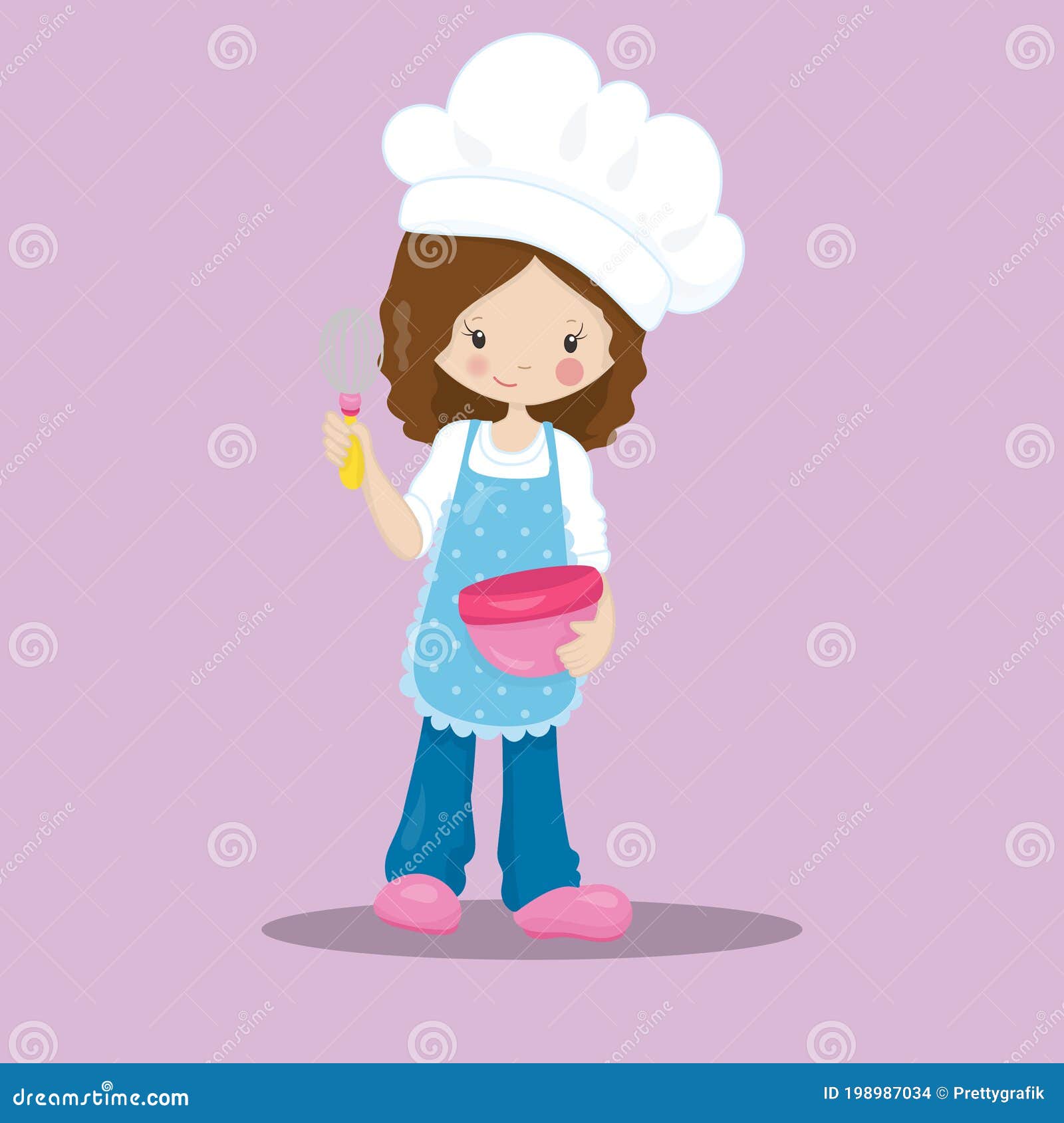 Girls baker 05 stock vector. Illustration of cartoon - 198987034