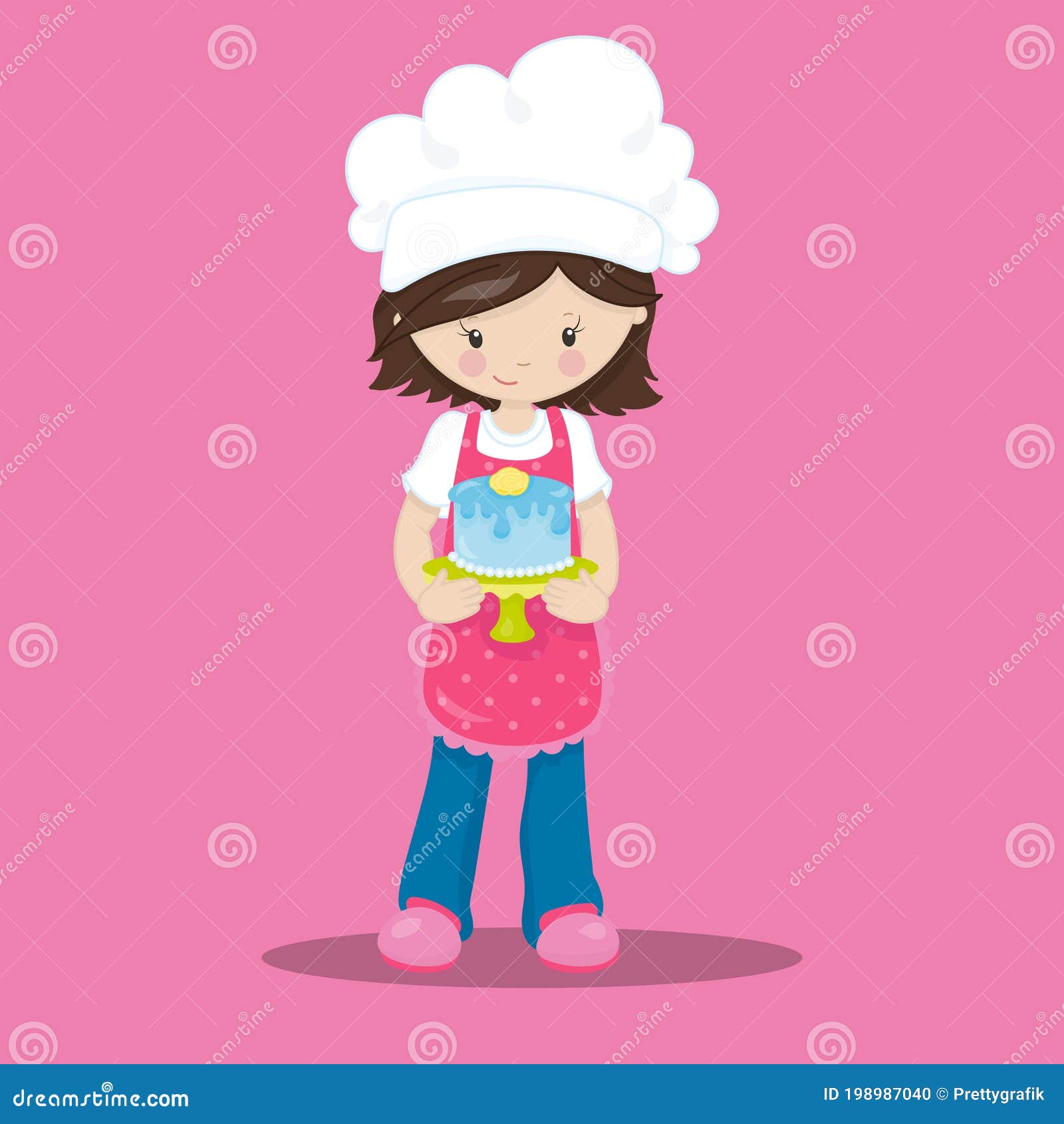 Girls baker 10 stock vector. Illustration of cartoon - 198987040