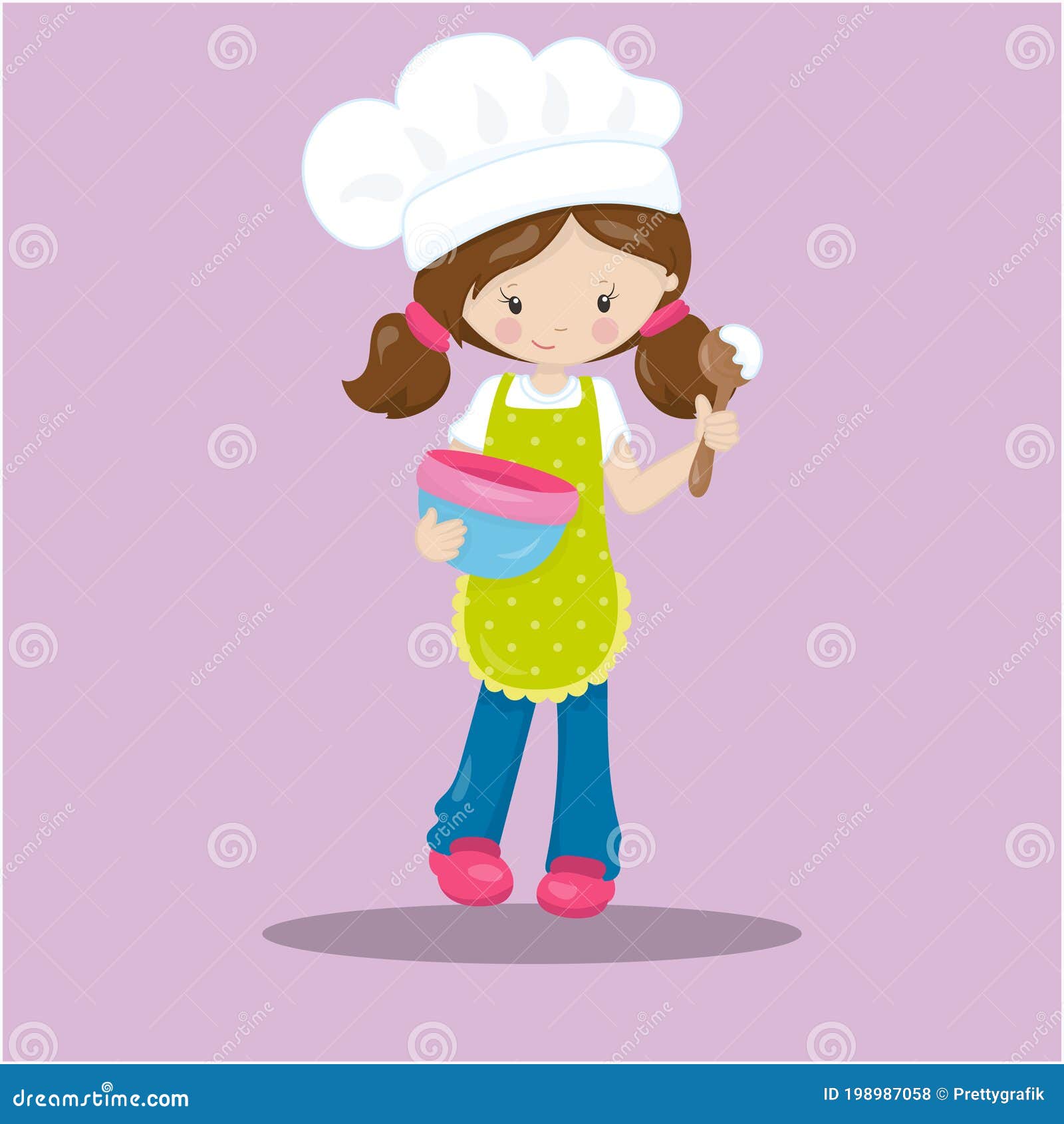Girls baker 21 stock vector. Illustration of girls, baker - 198987058
