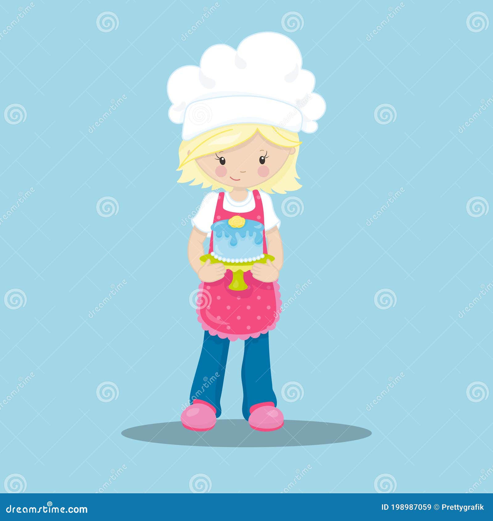 Girls baker 23 stock vector. Illustration of baker, cartoon - 198987059