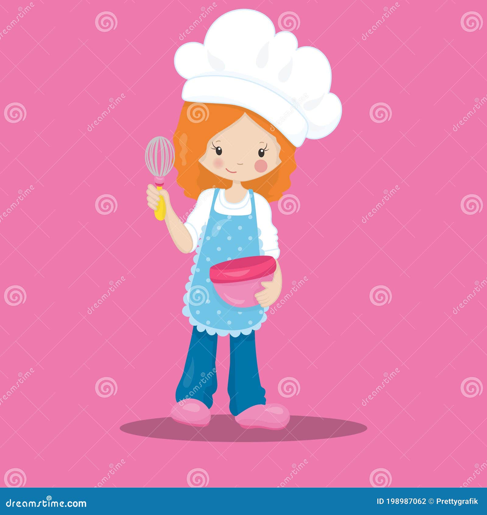 Girls baker 24 stock vector. Illustration of baker, girls - 198987062