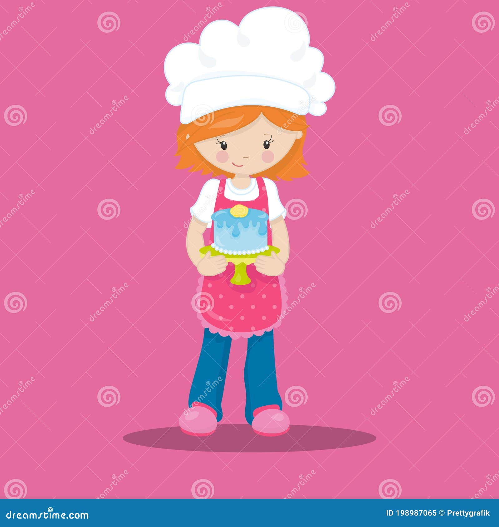 Girls baker 27 stock vector. Illustration of girls, cartoon - 198987065