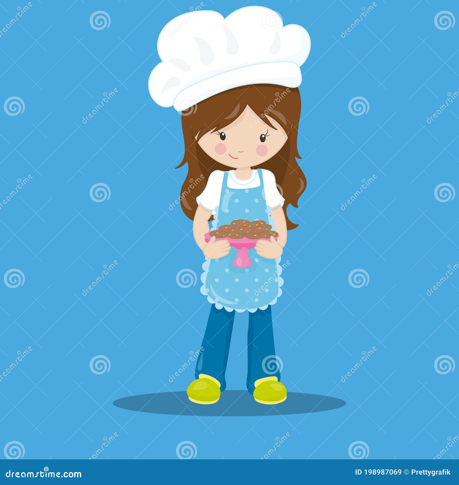 Girls baker 30 stock vector. Illustration of vector - 198987069