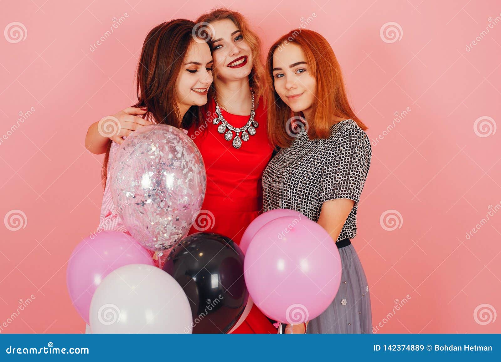 Girls with balloons stock image. Image of lifestyle - 142374889