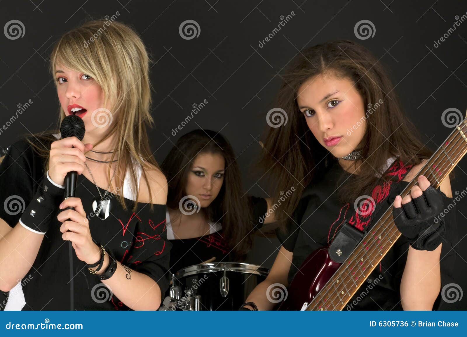 Girls Band stock photo. Image of glove, drummer, beautiful - 6305736