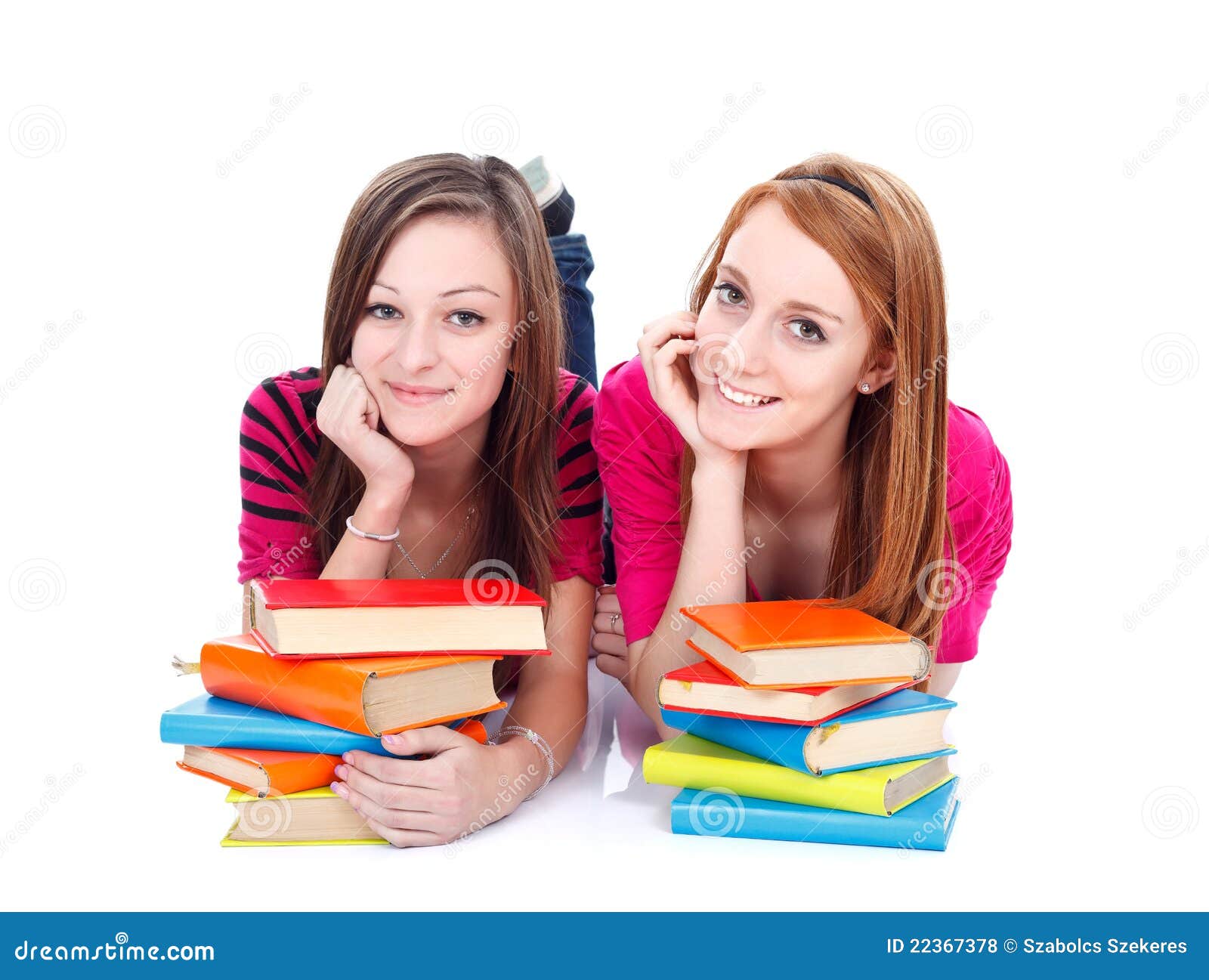 Girls with books stock photo. Image of learn, study, caucasian - 22367378