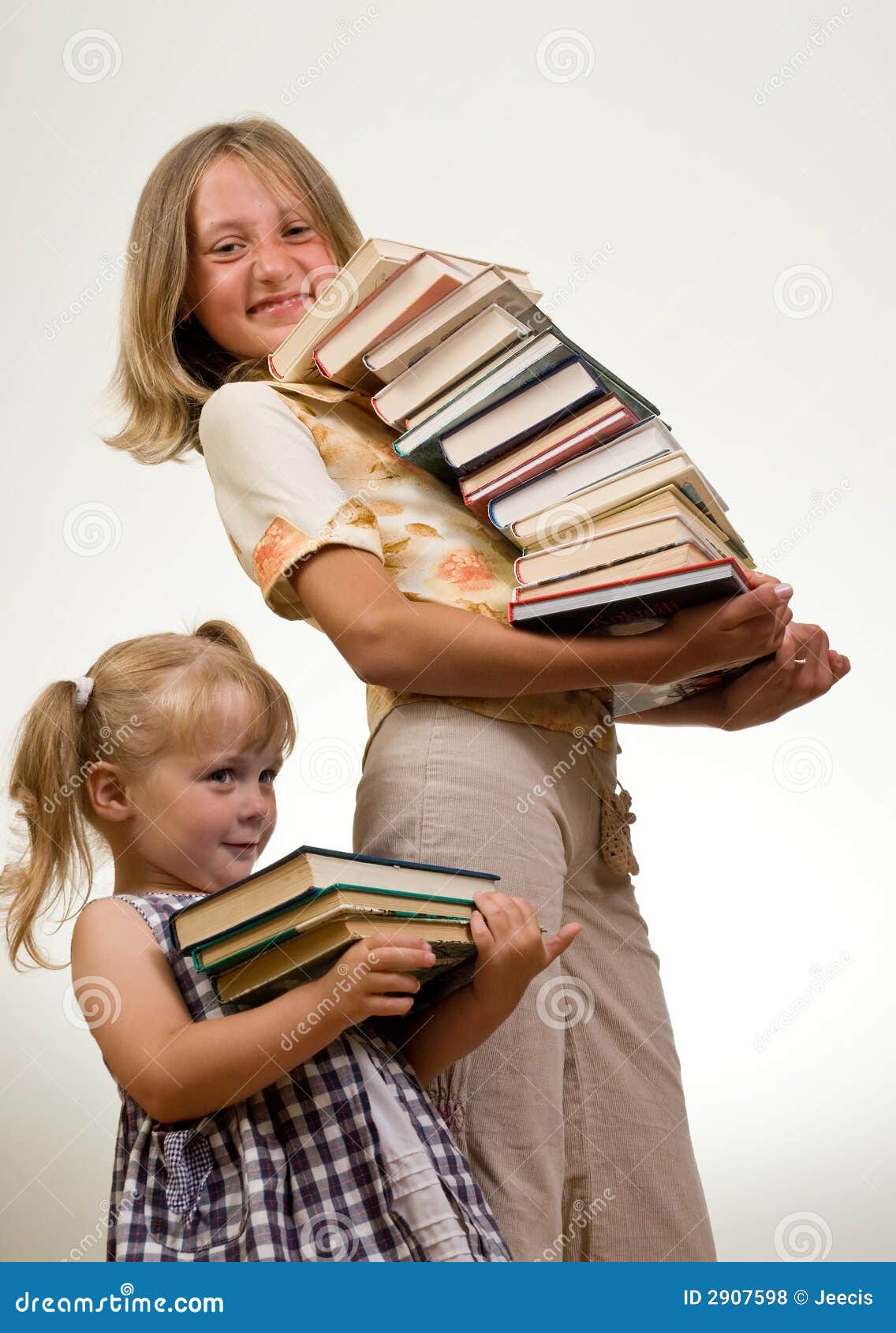 Girls with books stock photo. Image of female, innocence - 2907598