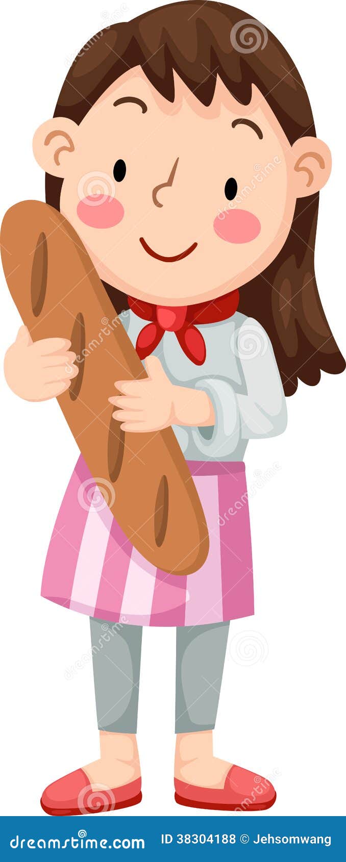 Girls and bread stock vector. Illustration of graphic - 38304188