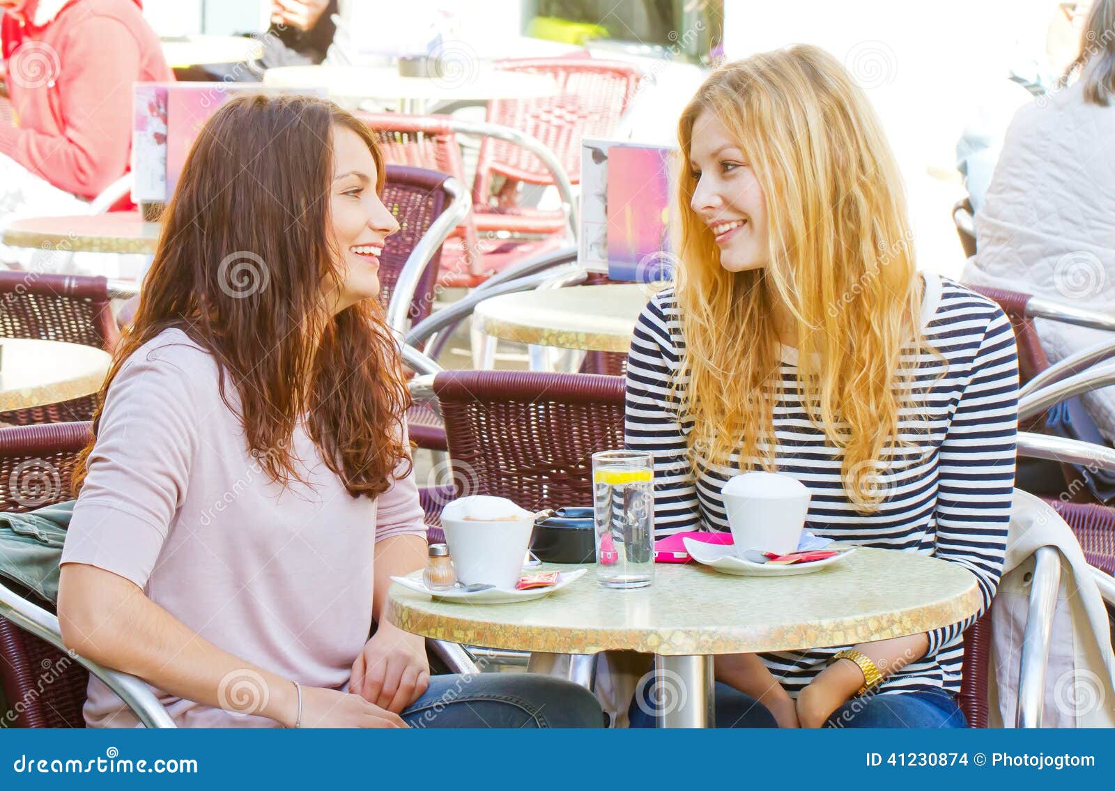 Girls in a cafe stock photo. Image of lifestyle, attractive - 41230874