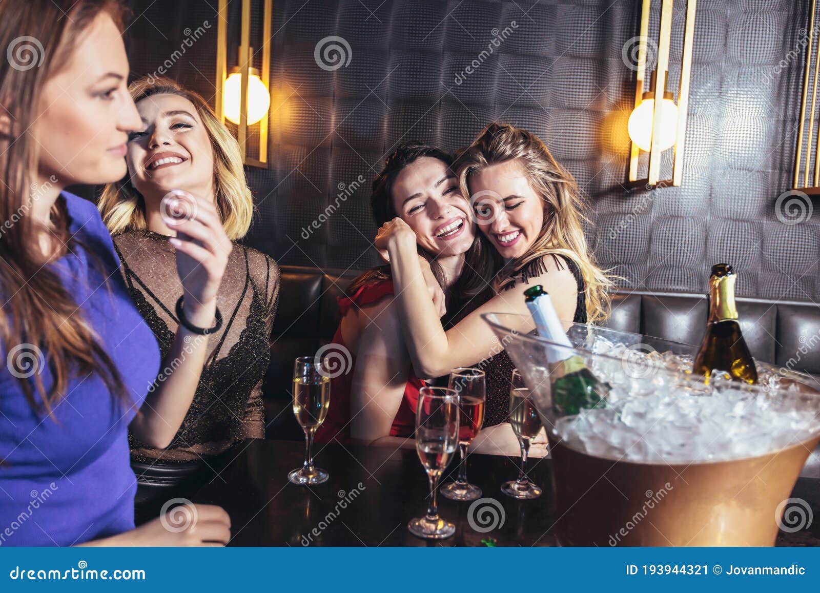Girls Celebrating New Years Eve At The Nightclub Stock Image Image